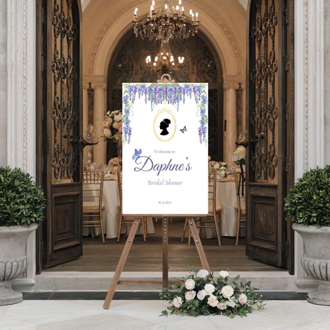 Bridgerton Bridal Shower Welcome Sign Template | Wisteria Bridal ...