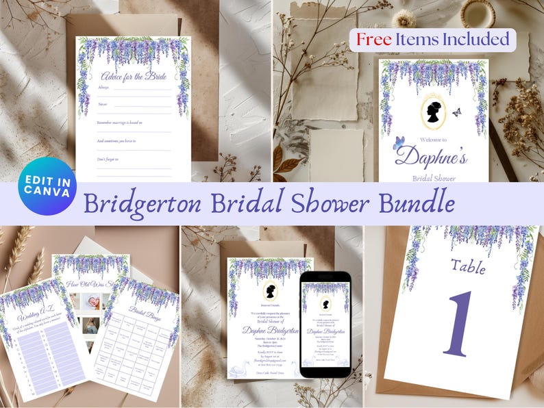 Bridgerton Bridal Shower Welcome Sign Template | Wisteria Bridal ...