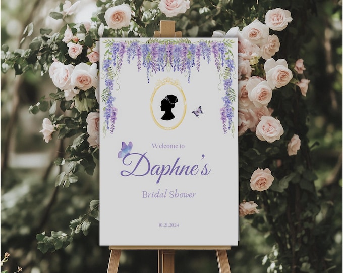 Bridgerton Bridal Shower Welcome Sign Template | Wisteria Bridal ...