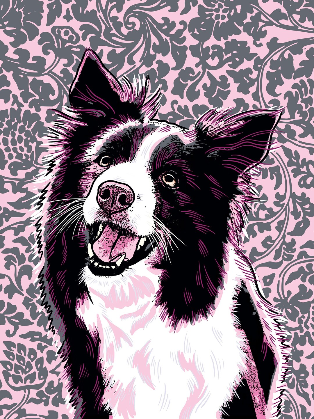 Custom Pastel Goth Pop Art Pet Portrait Print Aesthetic Wall Art ...