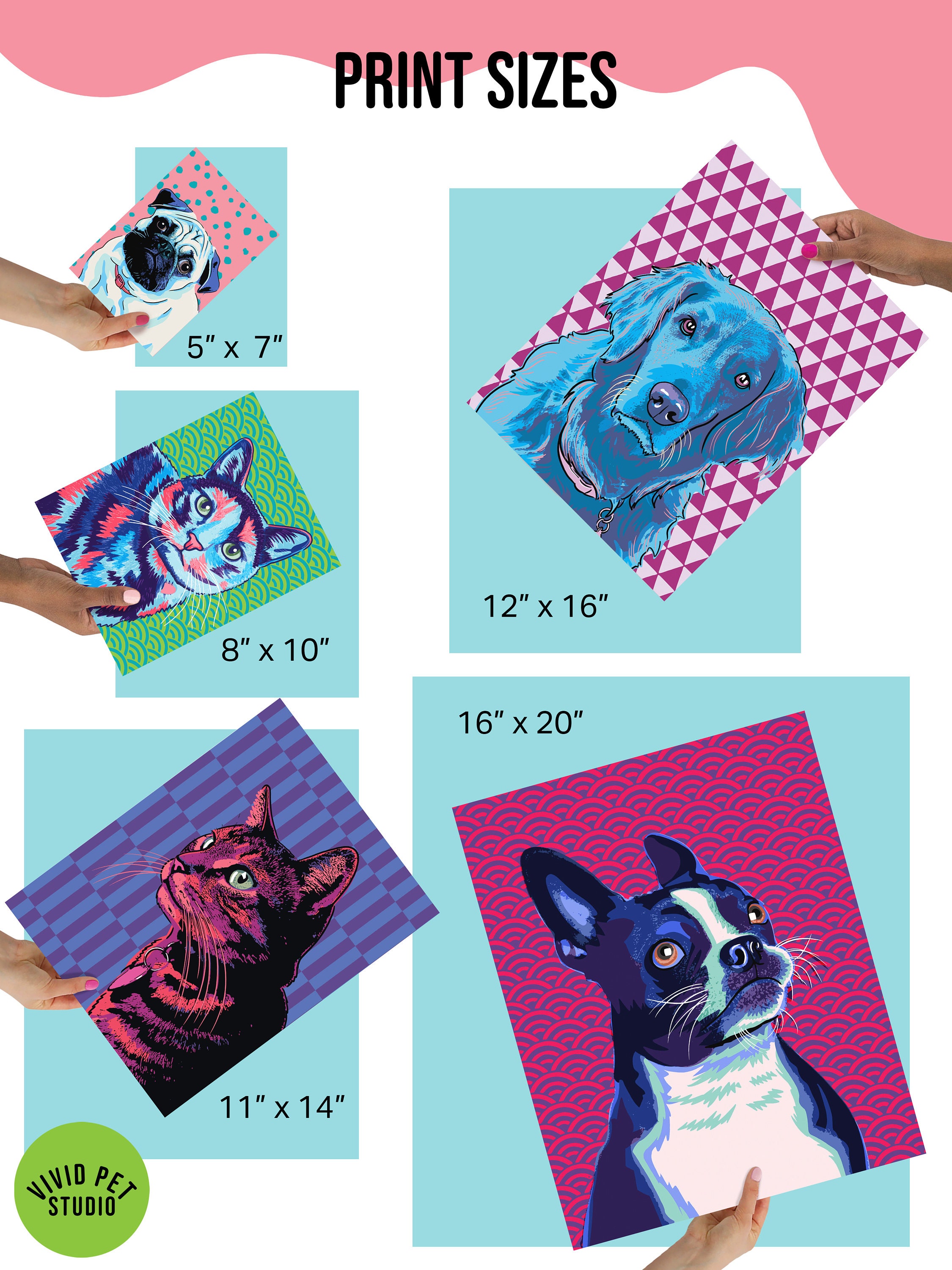 Custom Pop Art Pet Portrait Download Bright Colorful Fun Wall Art ...