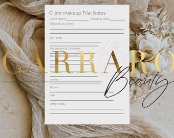 Makeup Artist Notes - Etsy