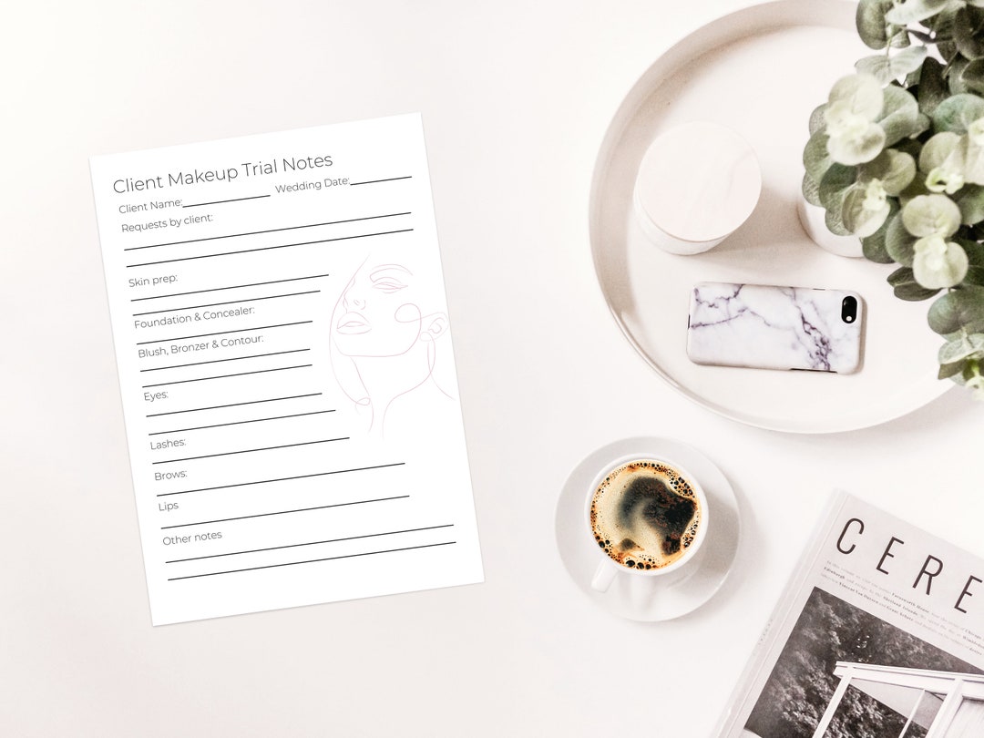 Makeup Artist Bridal Trial Notes Sheet - Etsy