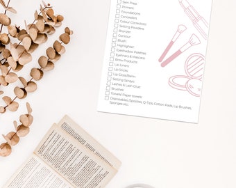 Makeup Artist, Kit Checklist, Blank, Stock Sheets, Printable Make up ...