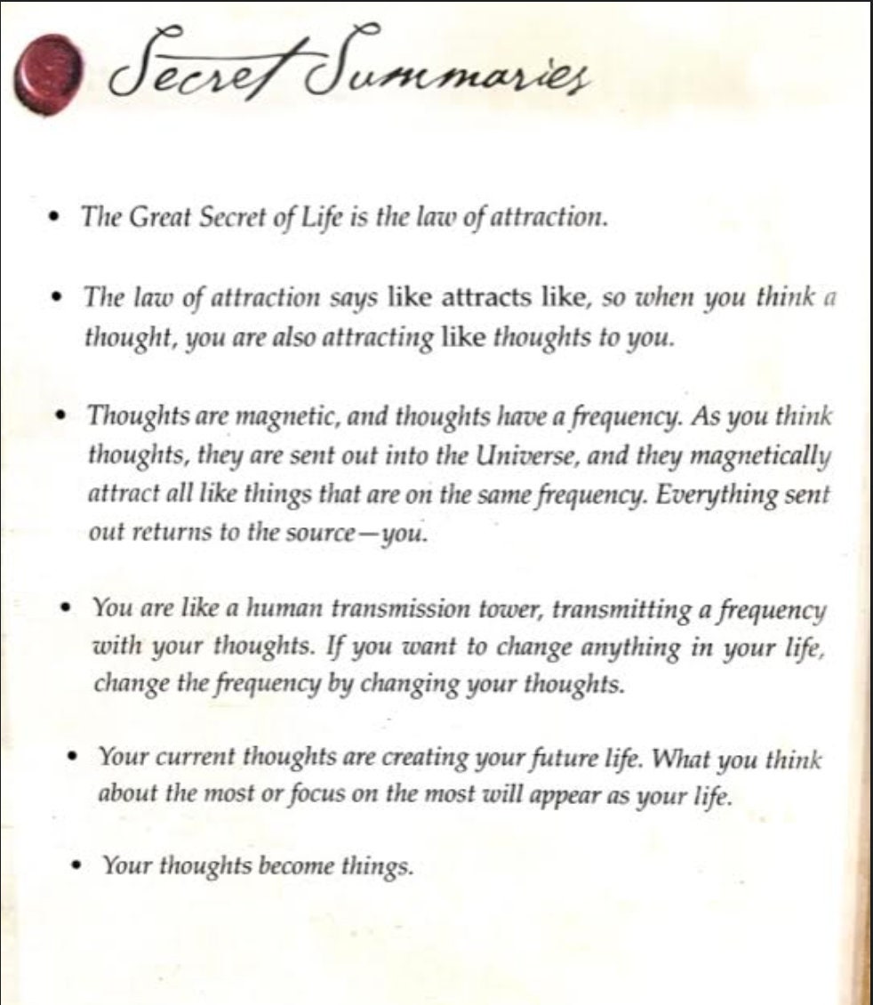 The Secret Summaries on the Law of Attraction 5 X 7 Framed - Etsy