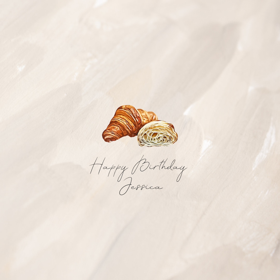 Chic Croissant Birthday Greeting Card - Etsy