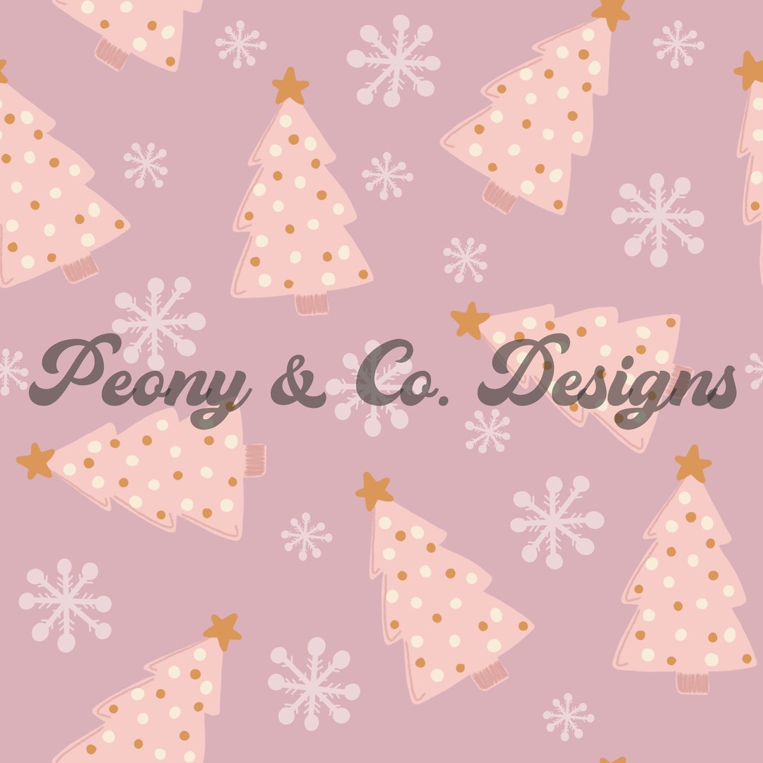 Retro Christmas Trees Seamless Pattern, Holiday Repeat Pattern ...