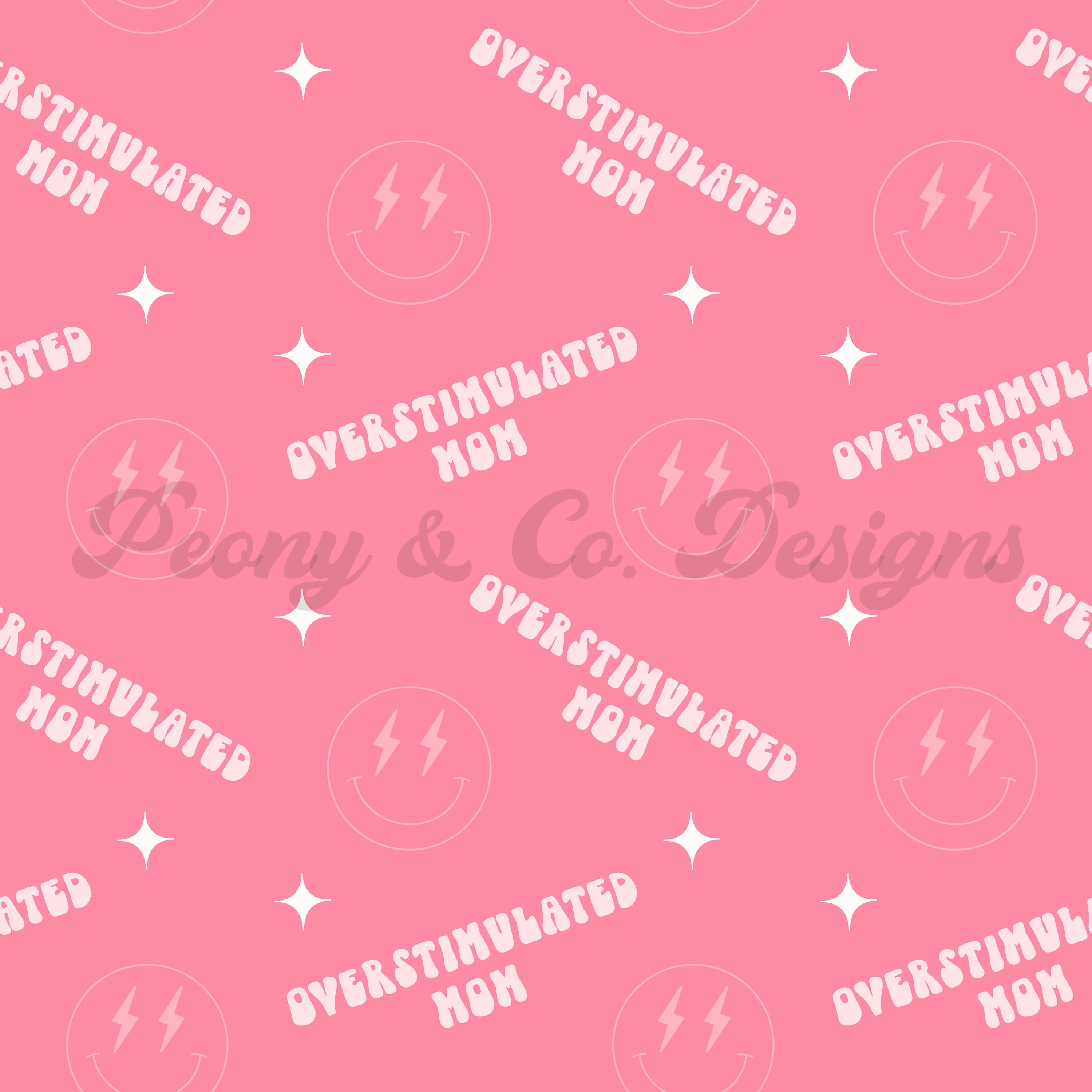 Overstimulated Mom Seamless Pattern, Trendy Repeat Pattern, Tiktok ...