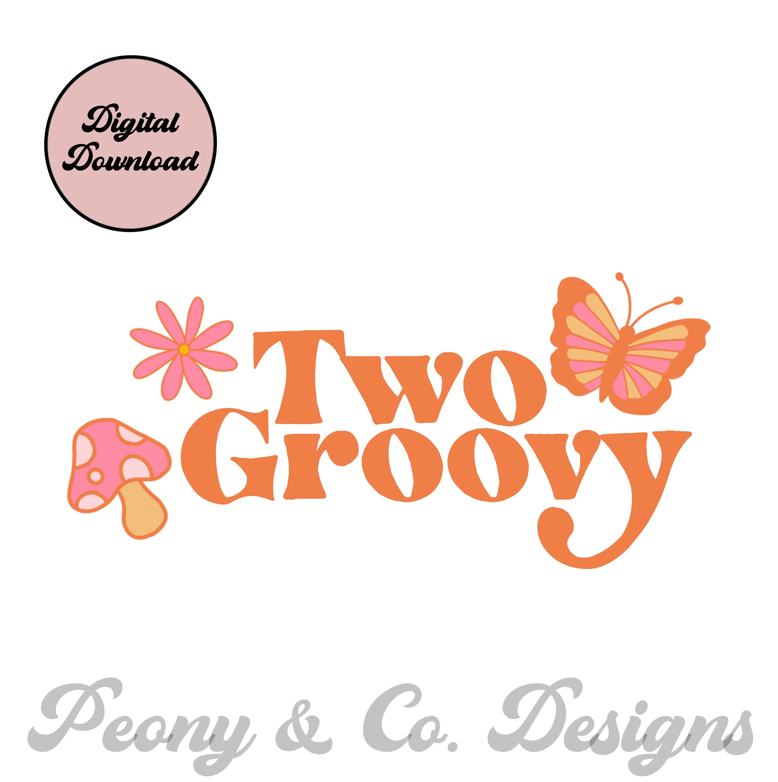 Two Groovy Retro Sublimation PNG File, Groovy Birthday Cricut Cut File ...