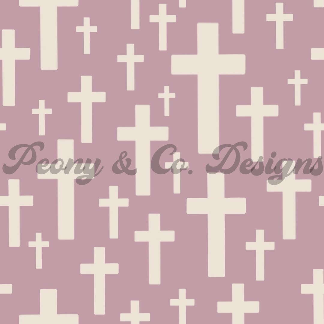 Easter Muted Boho Cross Seamless Pattern, He is Risen Religious Repeat ...