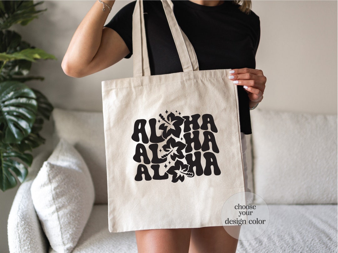 Floral Aloha Tote Bag, Hawaii Lover Tote Bag, Hawaii Souvenir, Hawaii ...