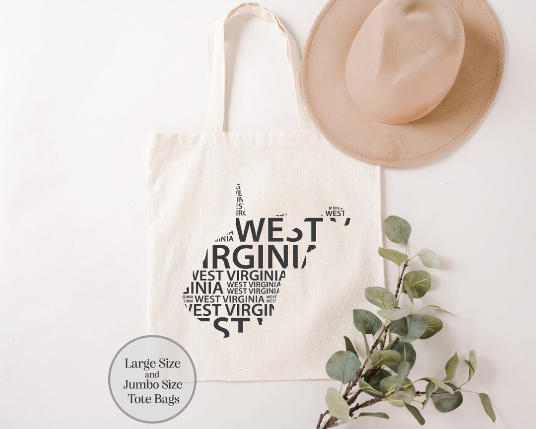 West Virginia Tote Bag, West Virginia Map Tote Bag, West Virginia Lover ...