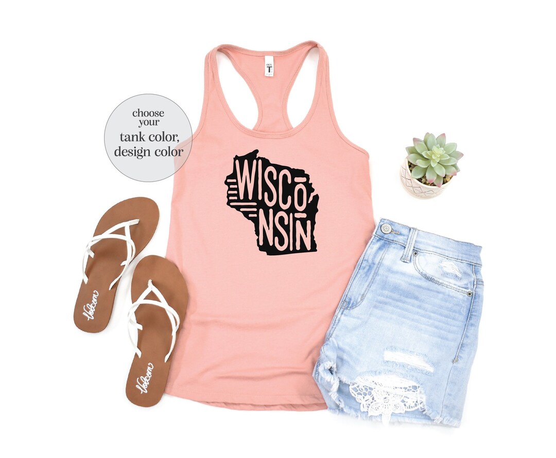 Wisconsin Map Tank Top, Wisconsin Lover Tank, Wisconsin Souvenir ...