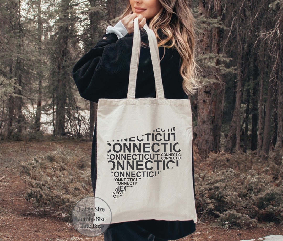 Connecticut Tote Bag, Connecticut Map Tote Bag, Connecticut Souvenir ...