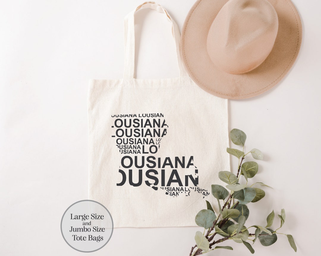 Louisiana Tote Bag, Louisiana Map Tote Bag, Louisiana Souvenir ...