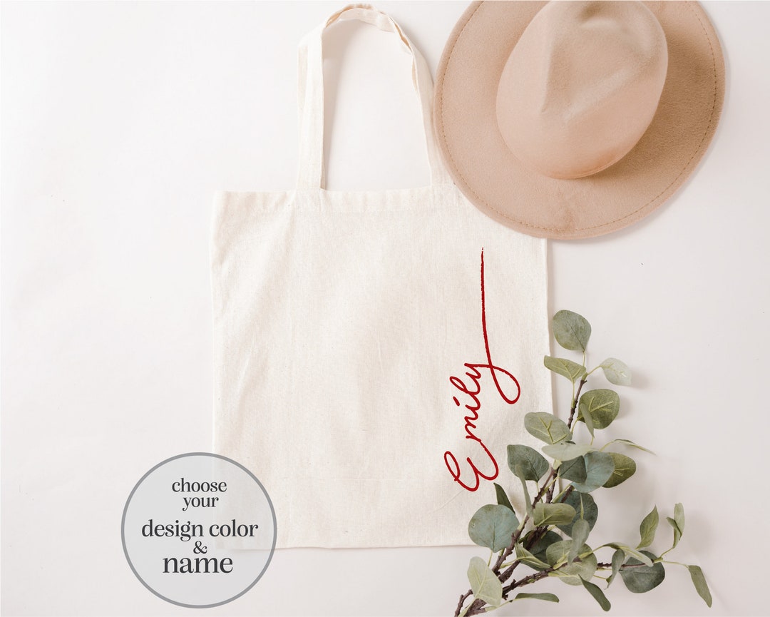 Custom Tote Bag, Custom Text Tote Bag, Canvas Tote Bag, Custom Name ...