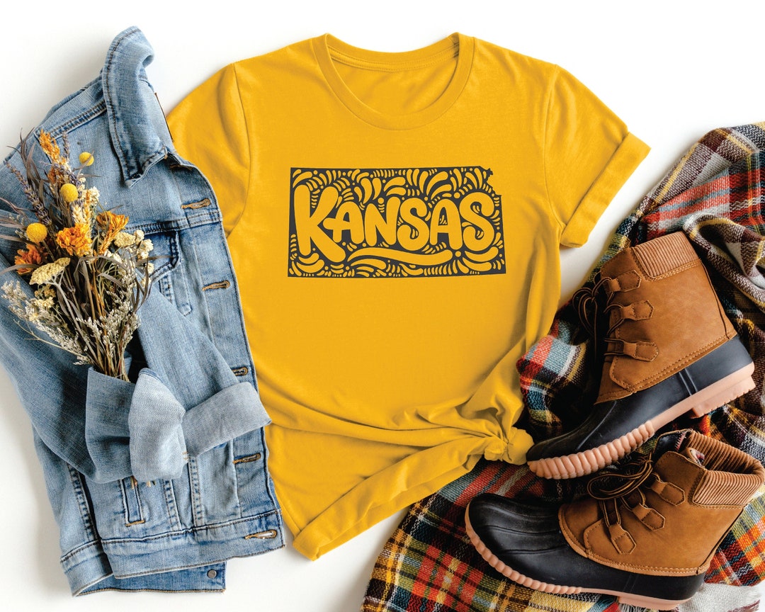 Kansas State Shirt, Kansas Map Shirt, Kansas Lover Shirt, Kansas Travel Shirt, Kansas Birthday ...