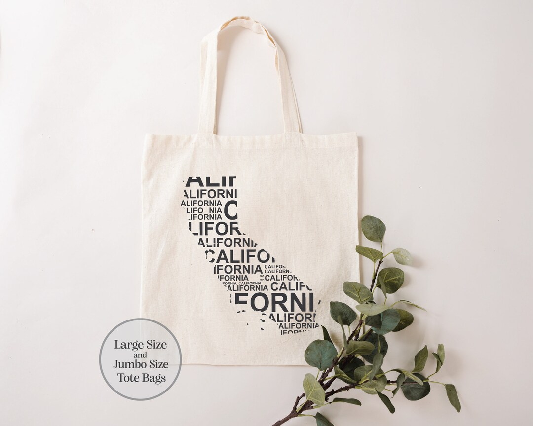 California Tote Bag, California Map Tote Bag, California Souvenir ...