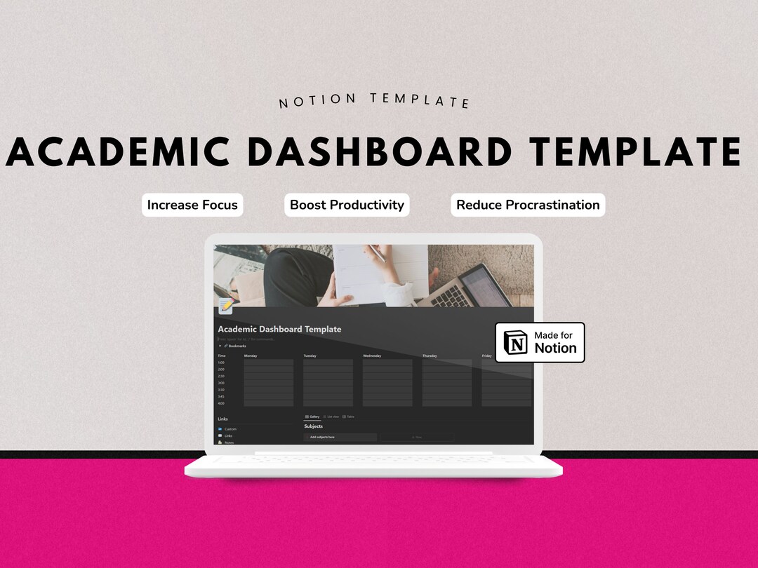Academic Dashboard: Notion Template for Students With Schedule ...