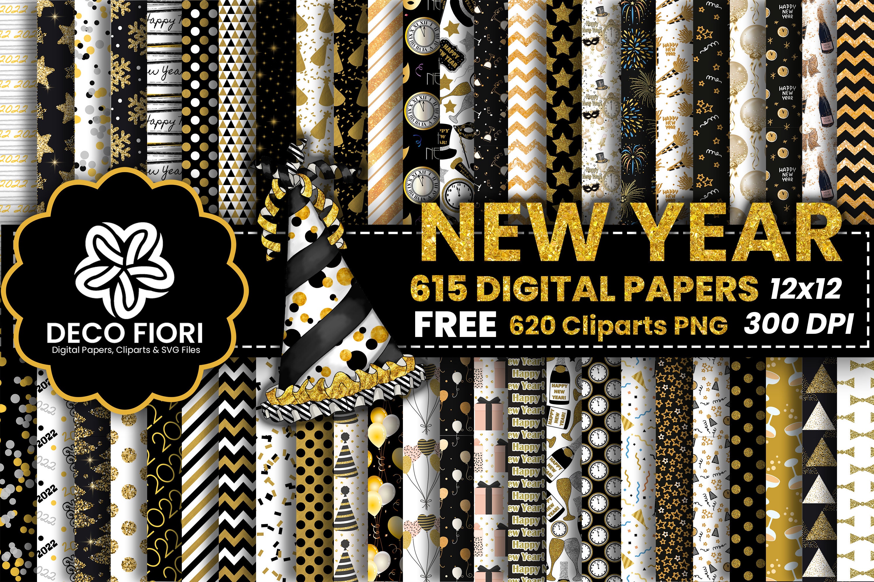 New Years Clipart Dividers