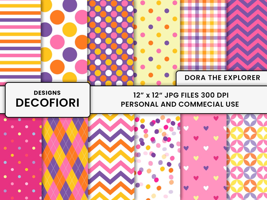 Set of 12 Dora the Explorer Digital Papers 300 DPI Maximum - Etsy Australia