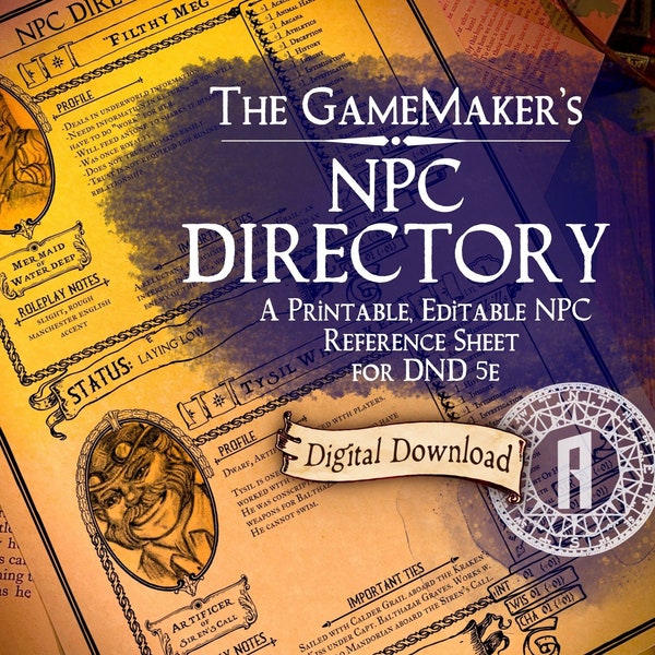 Dnd Npc Template - Etsy