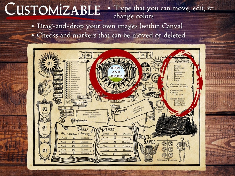 Dnd Character Sheet "the Adventurer's Character Map" Editable ...