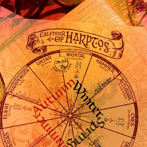 Dnd Calendar Wheel- Printable Calendar With Lunar Cycles and Holidays ...