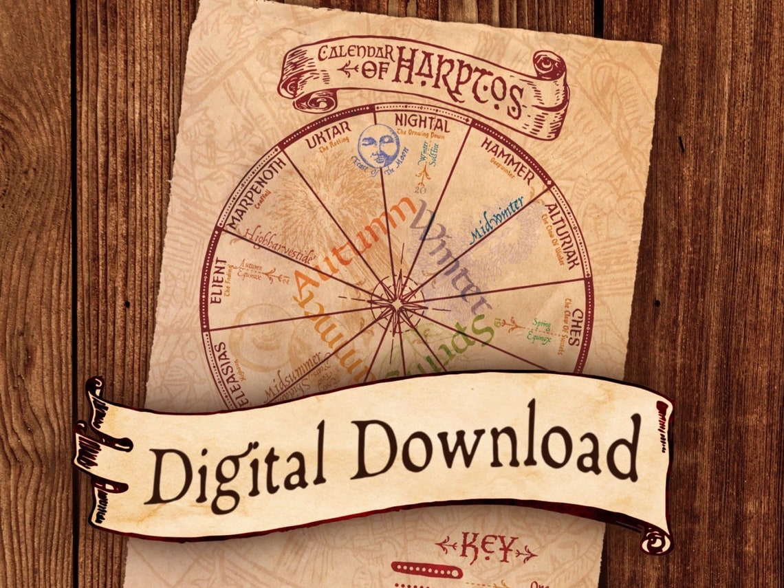 Dnd Calendar Wheel Printable Calendar With Lunar Cycles and Holidays ...