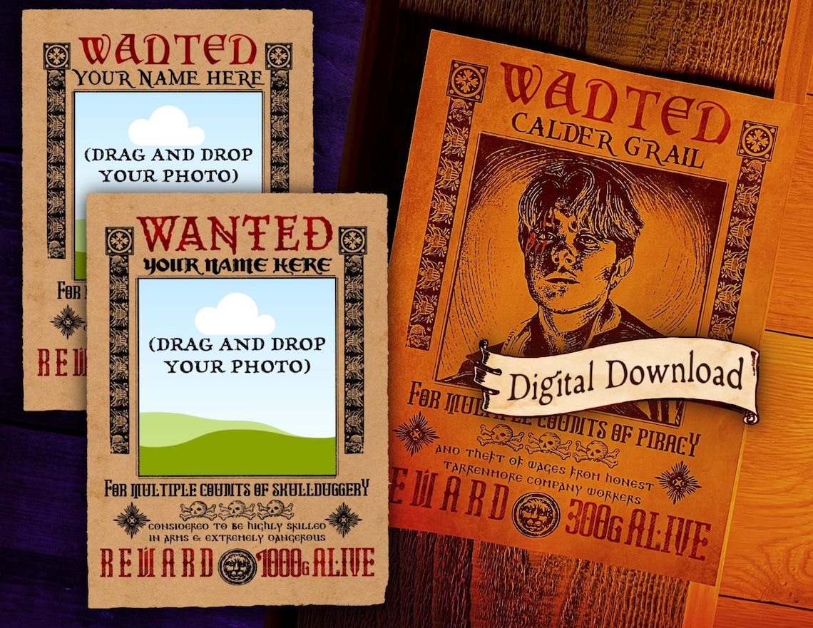 Printable Wanted Poster Editable Template for Medieval Reenactment, Dnd ...