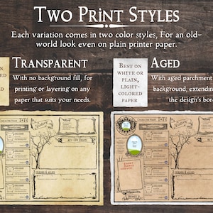 Universal RPG Character Sheet Duo, Editable, Printable Character ...