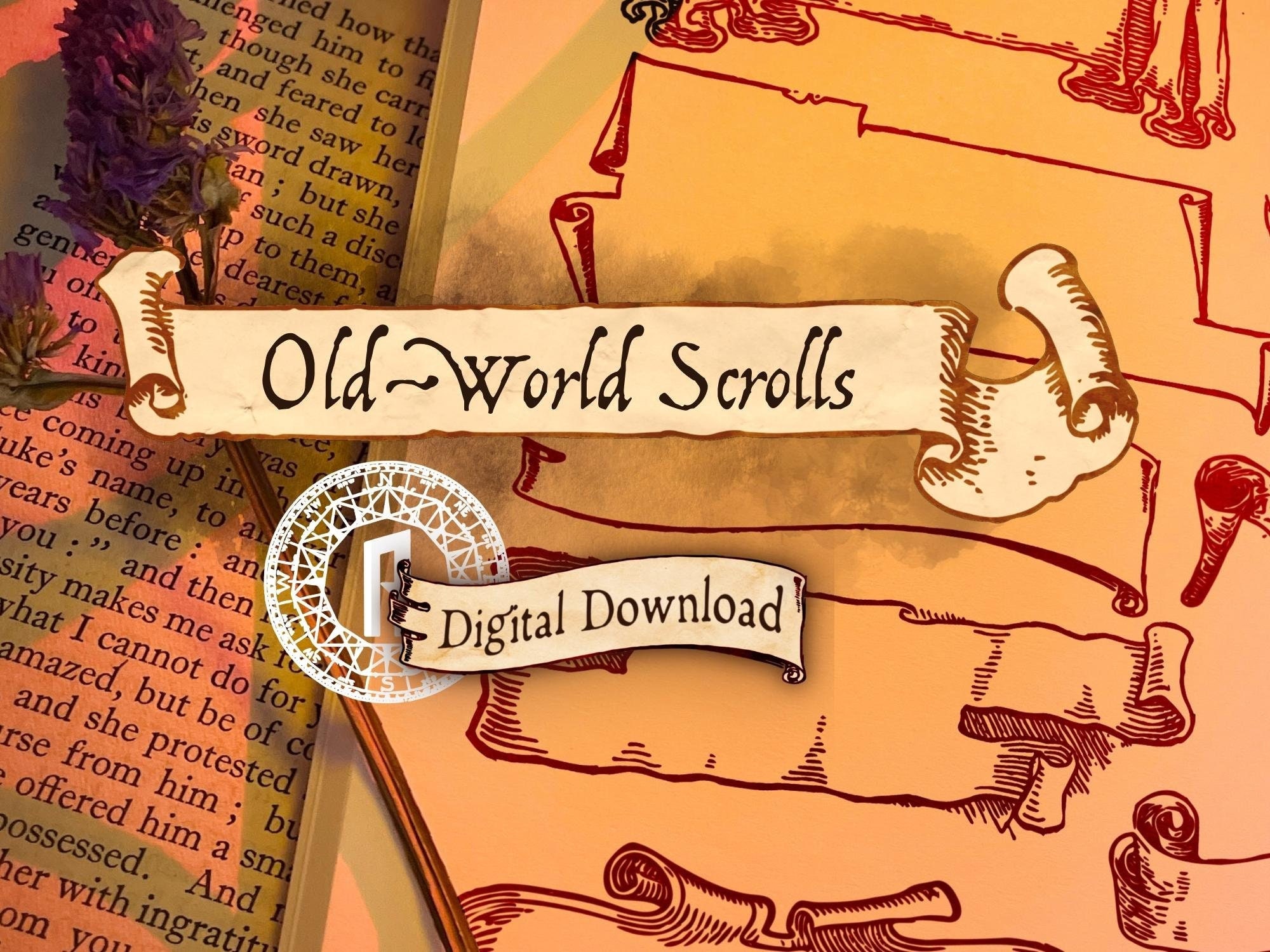 Old World Scroll Banners Vol.1 Vintage Scrolls Clip Art for Stationary ...