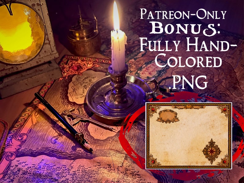 Blank Gaming Map, Fantasy Map Template Editable, Printable Vintage Map ...