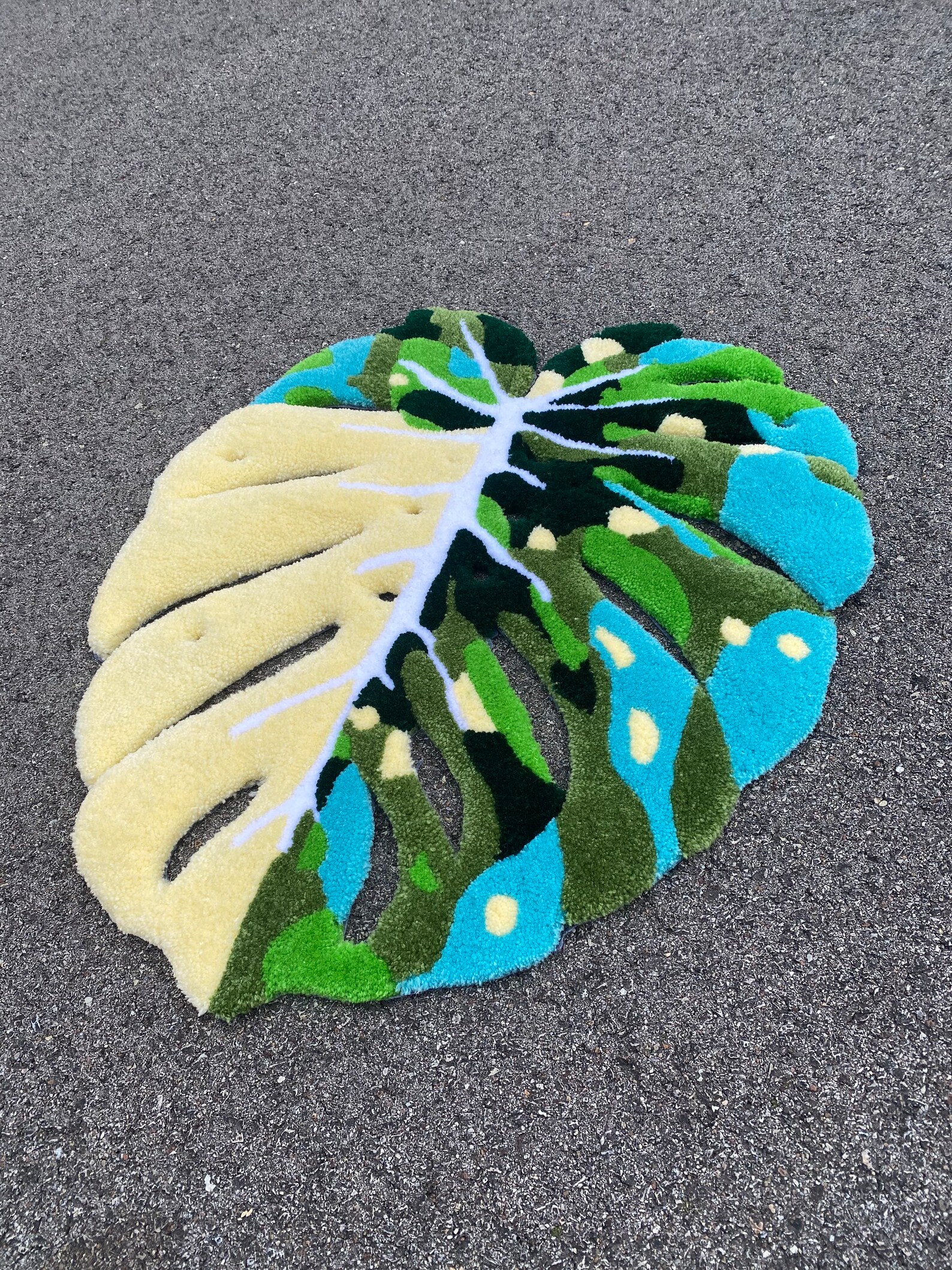 Veriegated Monstera Leaf Rug 100% Handmade Plant Rug - Etsy