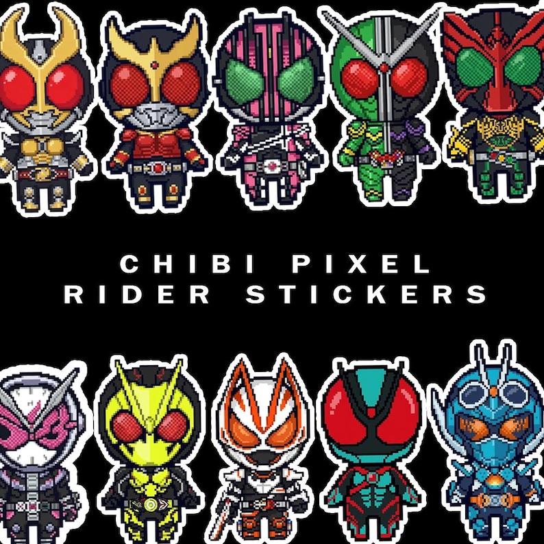 Chibi Rider Pixel Vynil Sticker - Etsy