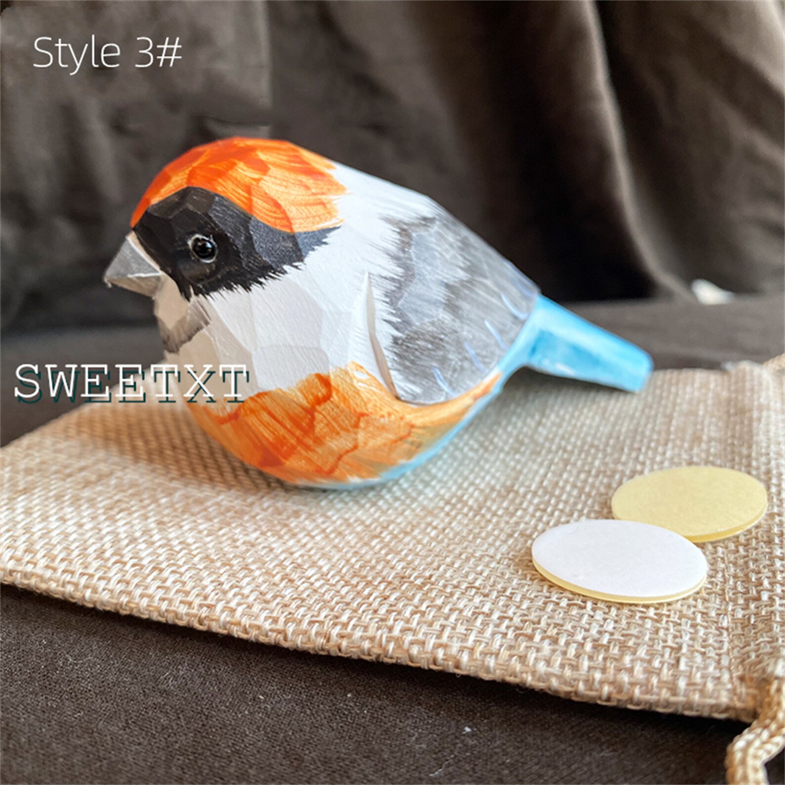 Wood Carved Birds Hand Carved Sparrow Decorations Bird Wood - Etsy