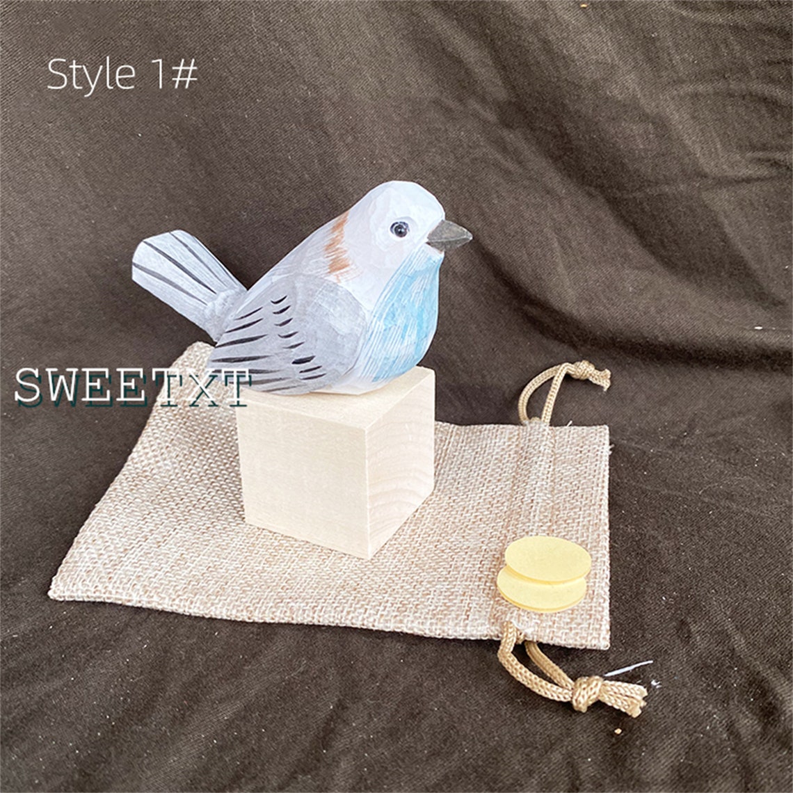 Wood Carved Birds Hand Carved Sparrow Decorations Bird Wood - Etsy