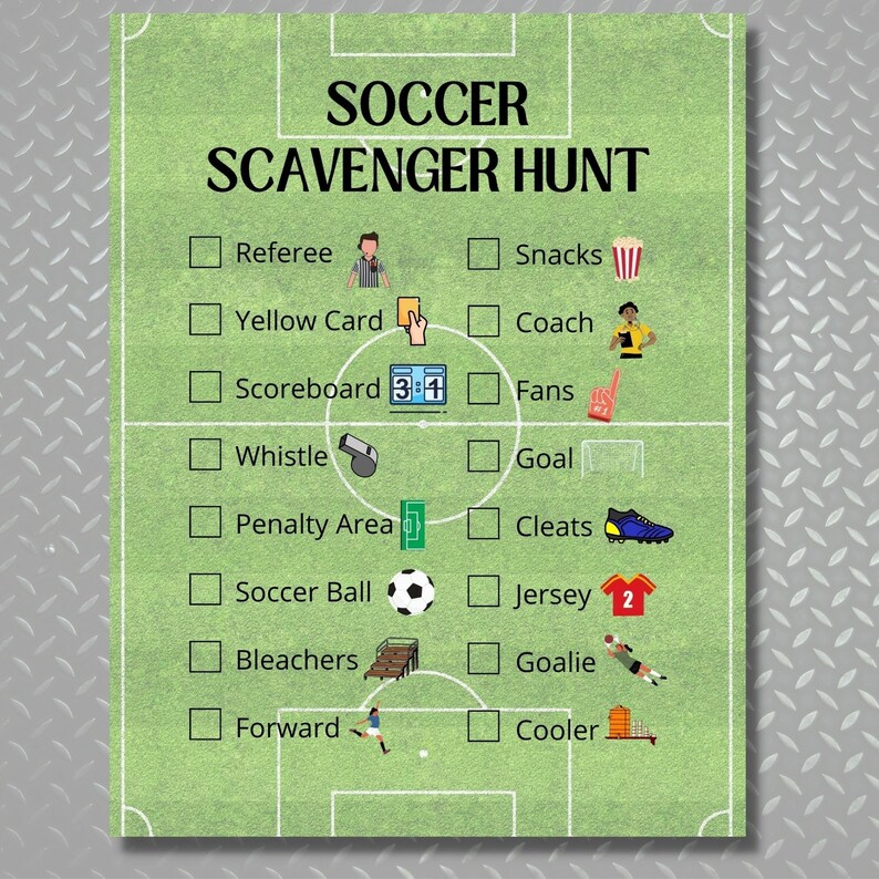 Sport Scavenger Hunt Printable Bundle, Football, Volleyball, Soccer ...