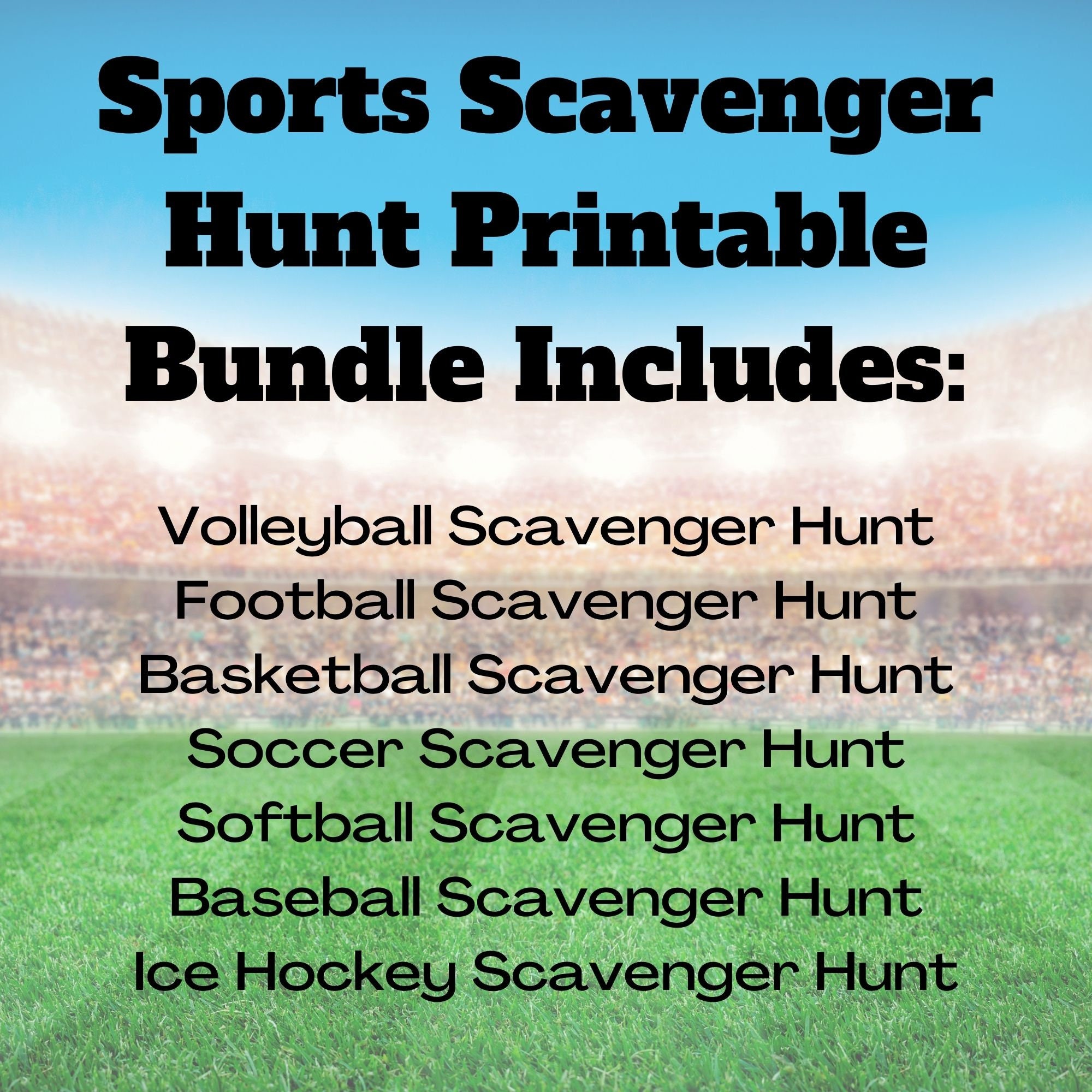Sport Scavenger Hunt Printable Bundle, Football, Volleyball, Soccer ...