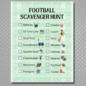 Sport Scavenger Hunt Printable Bundle, Football, Volleyball, Soccer ...