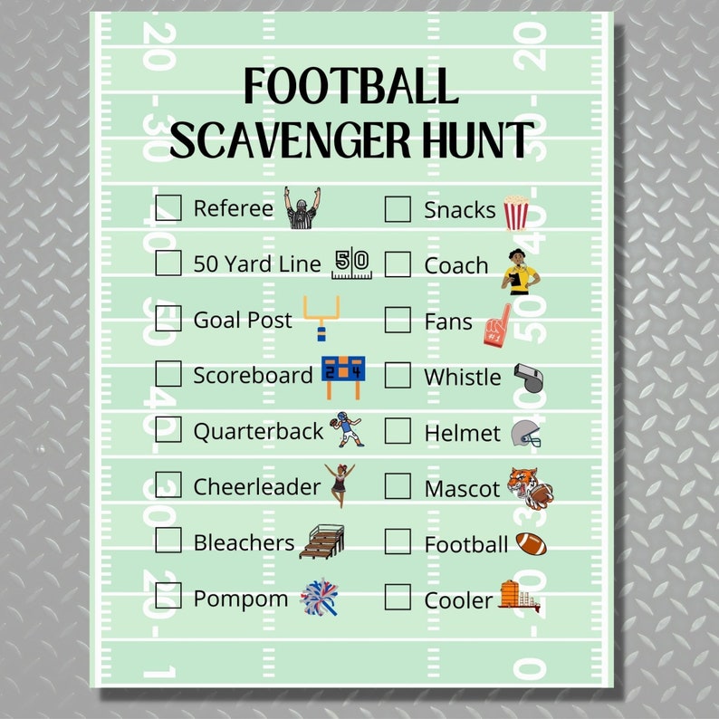 Sport Scavenger Hunt Printable Bundle, Football, Volleyball, Soccer ...