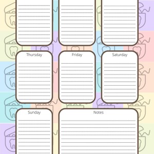 Dental Weekly Planner Printable Set, Dental Planner, Printable Planner ...