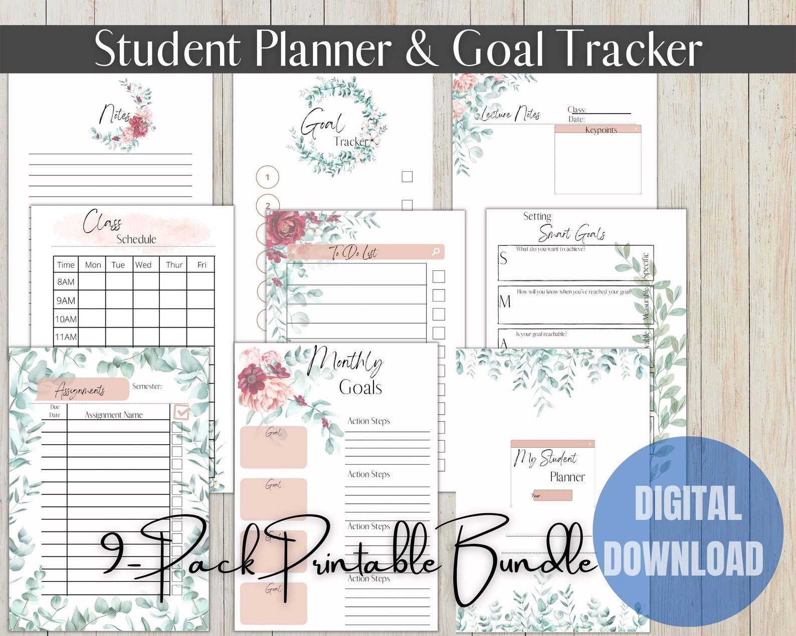 Student Planner and Goal Tracker for Organization, Wellness and Mental ...