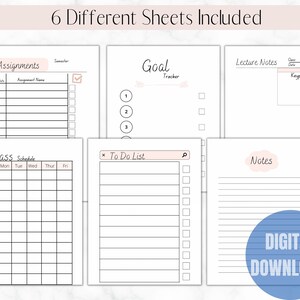 Student Planner and Check List for Organization, Wellness, Assignment ...