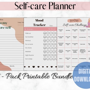 Self-care Planner Checklist for Mental Health and Wellness, Daily ...