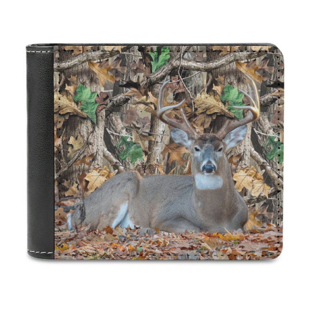 Camo Deer Hunting Leather Wallet for Men Boys Travel Bifold - Etsy