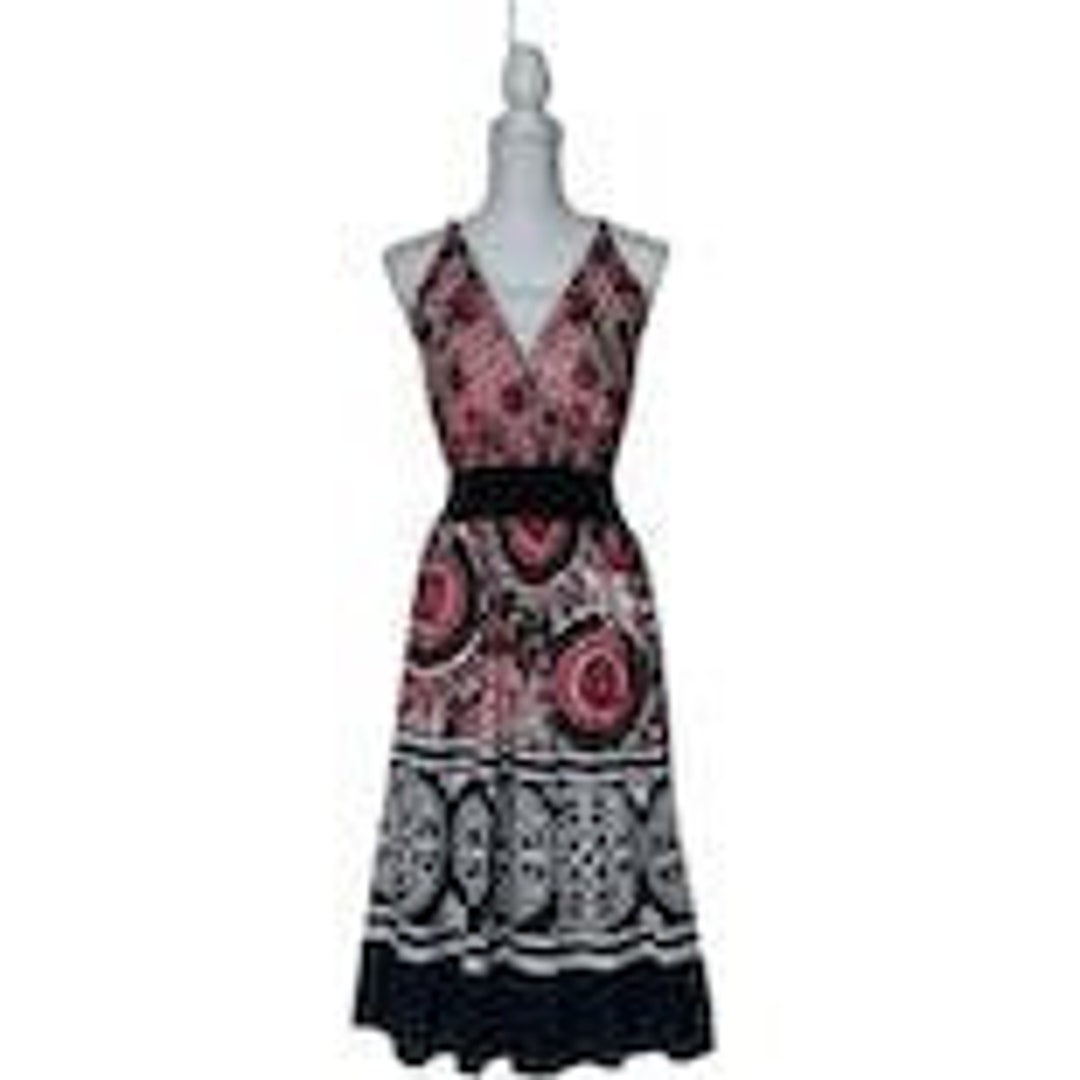 90s Bohemian Print Fit and Flare Cotton Dress by J Gee Size XL - Etsy
