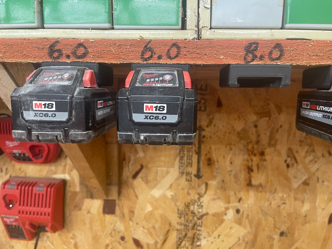 Milwaukee M18 Battery Mount/holder | Tool Storage Organizer - Etsy