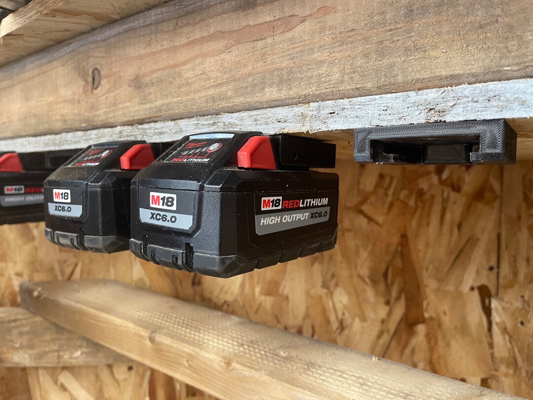 Milwaukee M18 Battery Mount/holder Tool Storage Organizer - Etsy