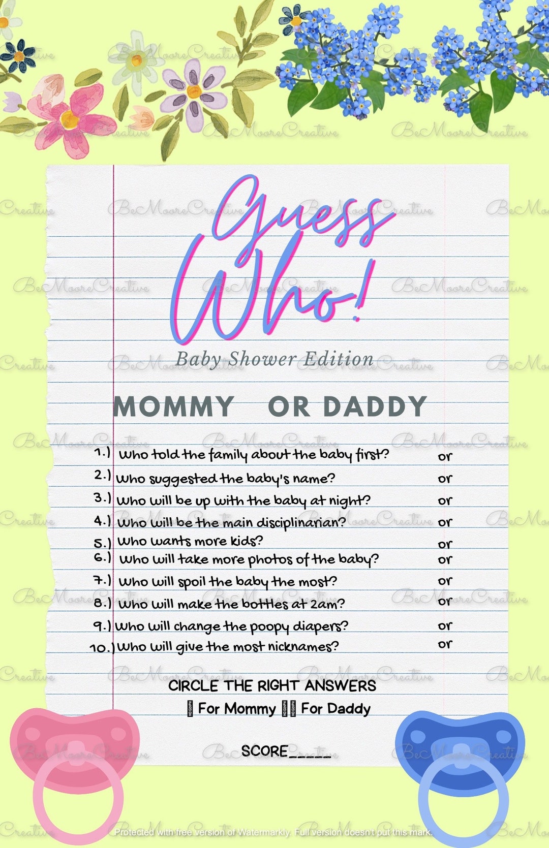 Baby Shower Guessing Game (printable Digital Download) - Etsy Australia